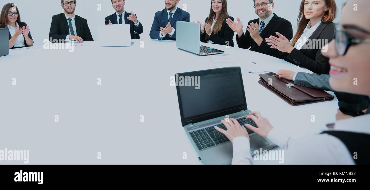 Round table discussion at Business convention and Presentation Stock ...