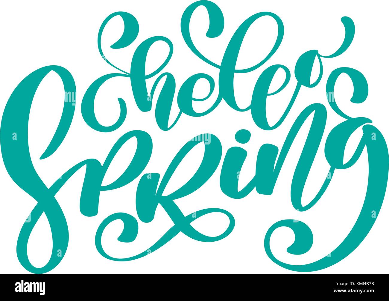 Vector hand drawn Hello spring text motivational and inspirational ...