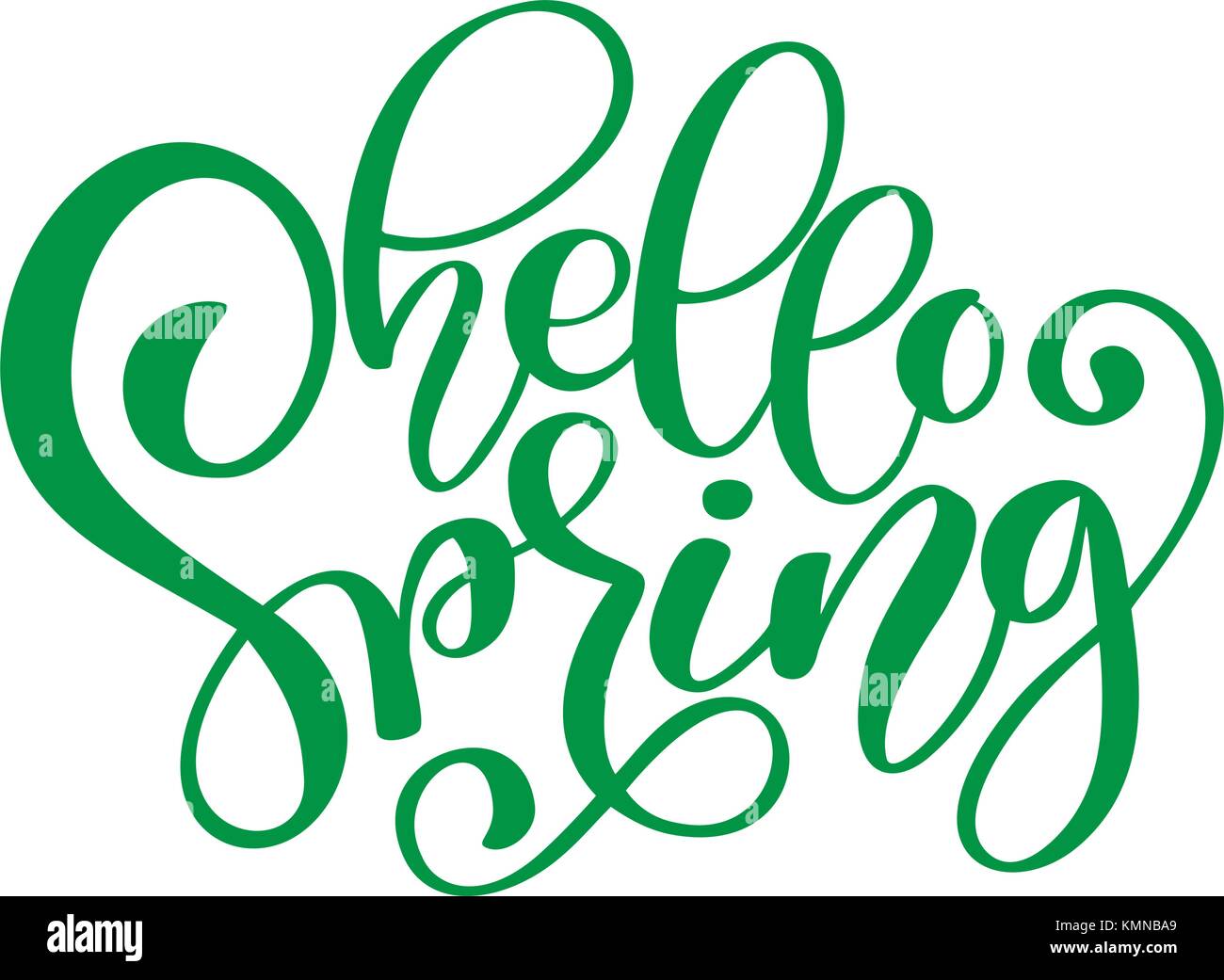 Vector hand drawn Hello spring text motivational and inspirational ...