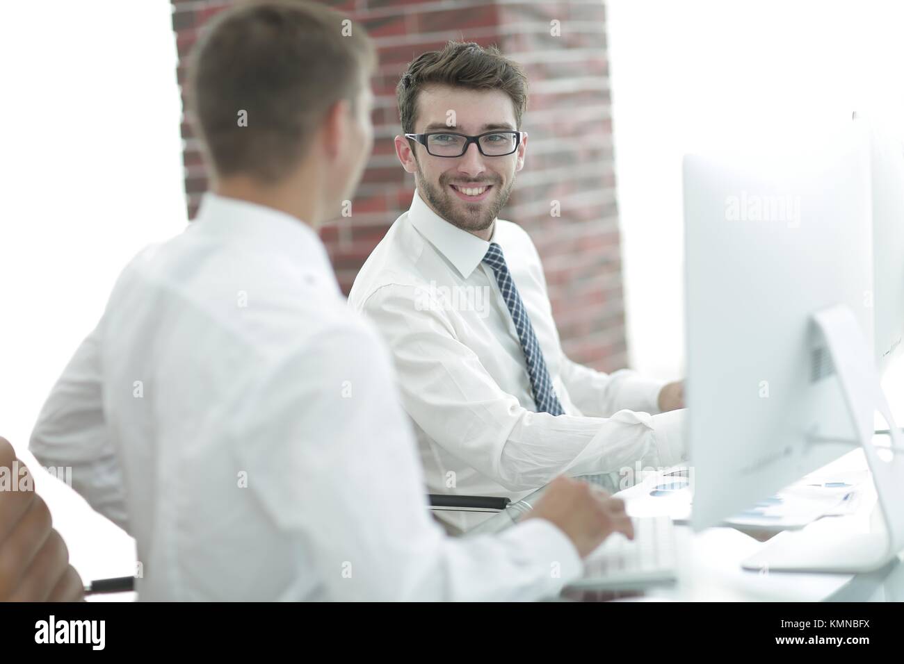 office employees work on the computer Stock Photo - Alamy