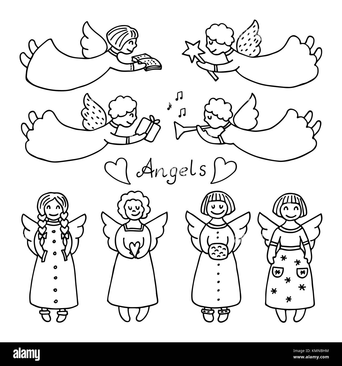 Vector set of different icons of angels Stock Vector Image & Art - Alamy