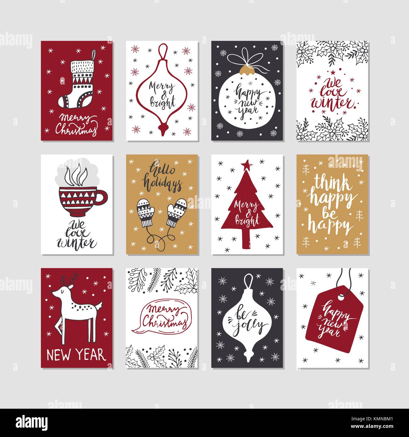 set of Christmas posters Stock Vector Image & Art - Alamy