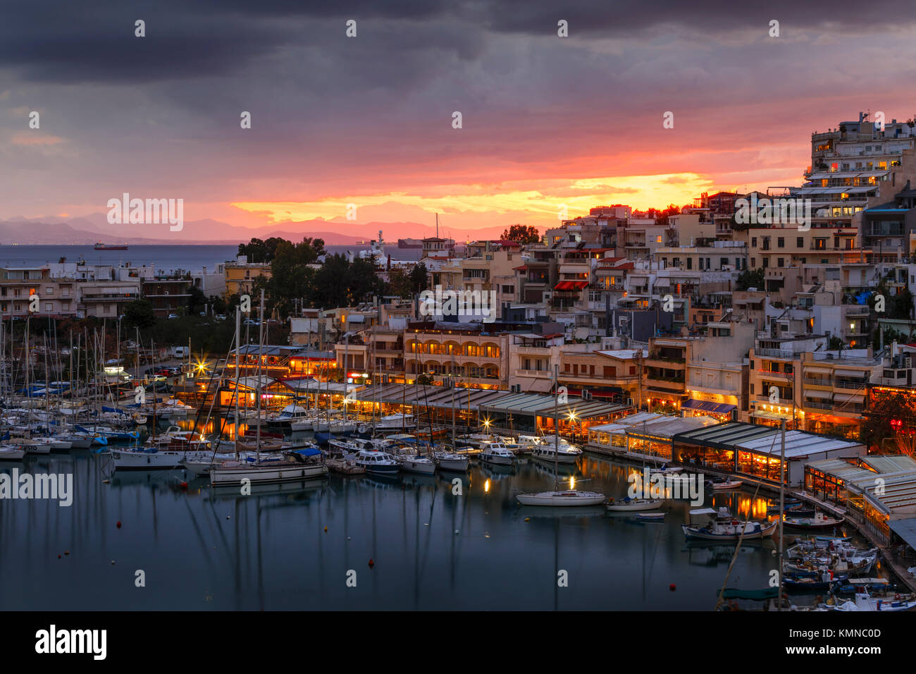 Evening in Mikrolimano marina in Athens, Greece Stock Photo - Alamy