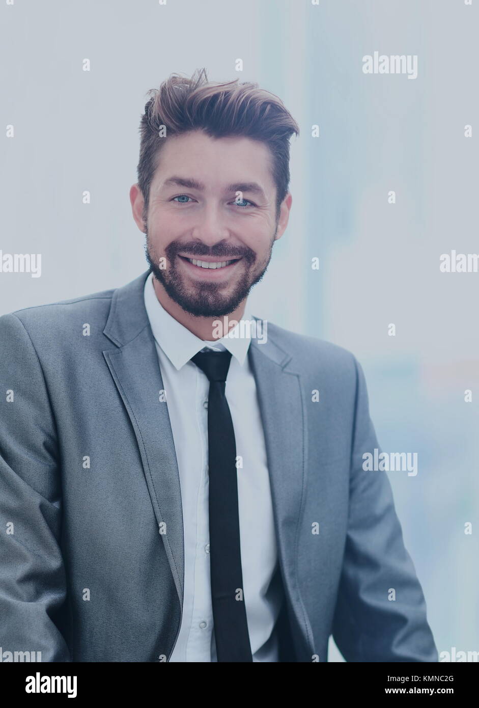 portrait of happy smiling business man, isolated on white background ...