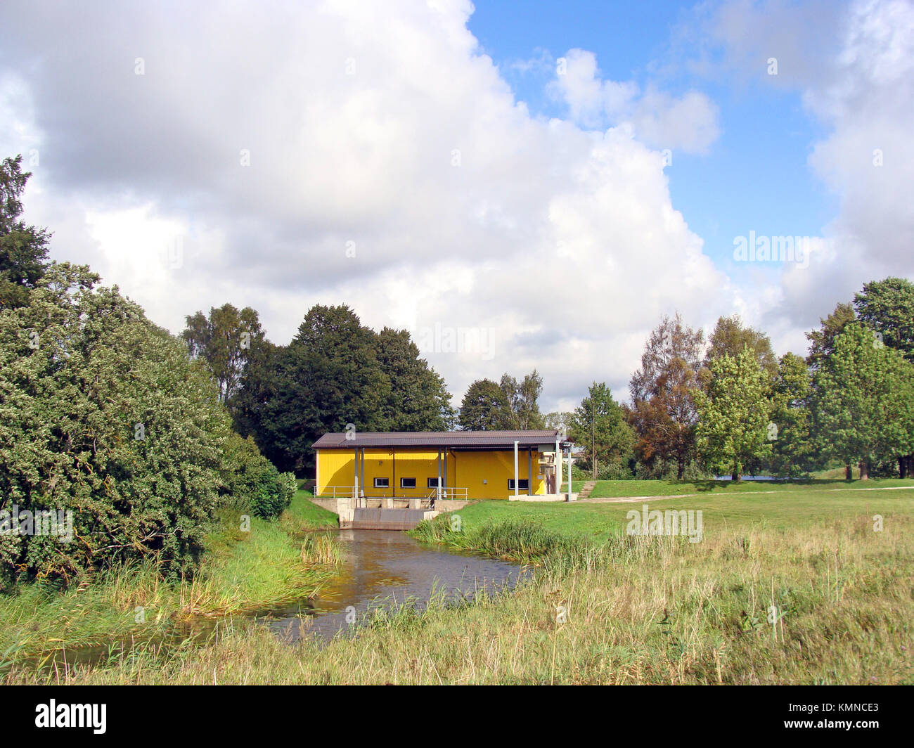 Electric powered pump station on field drainage and irrigation system ...