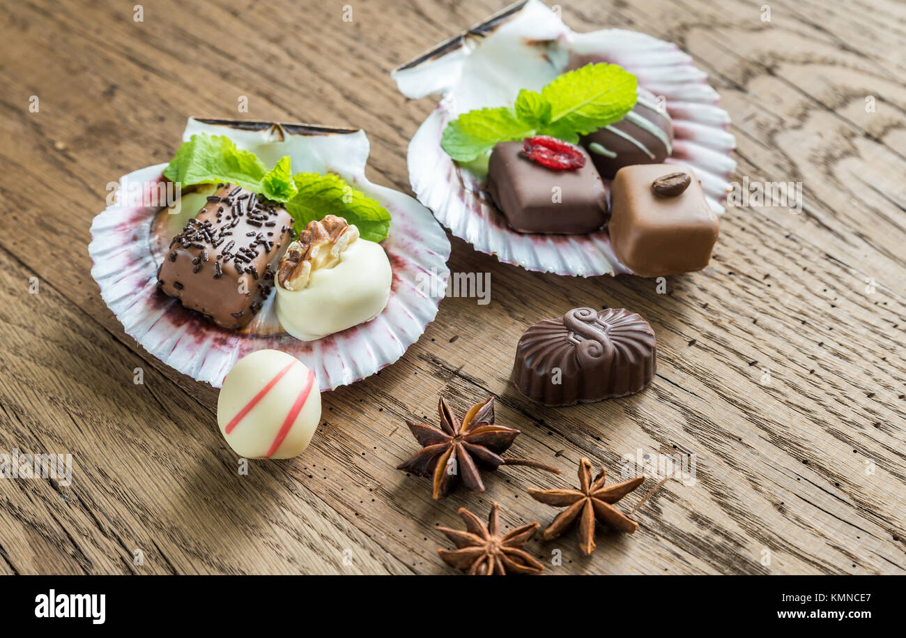 Swiss chocolate candies Stock Photo - Alamy