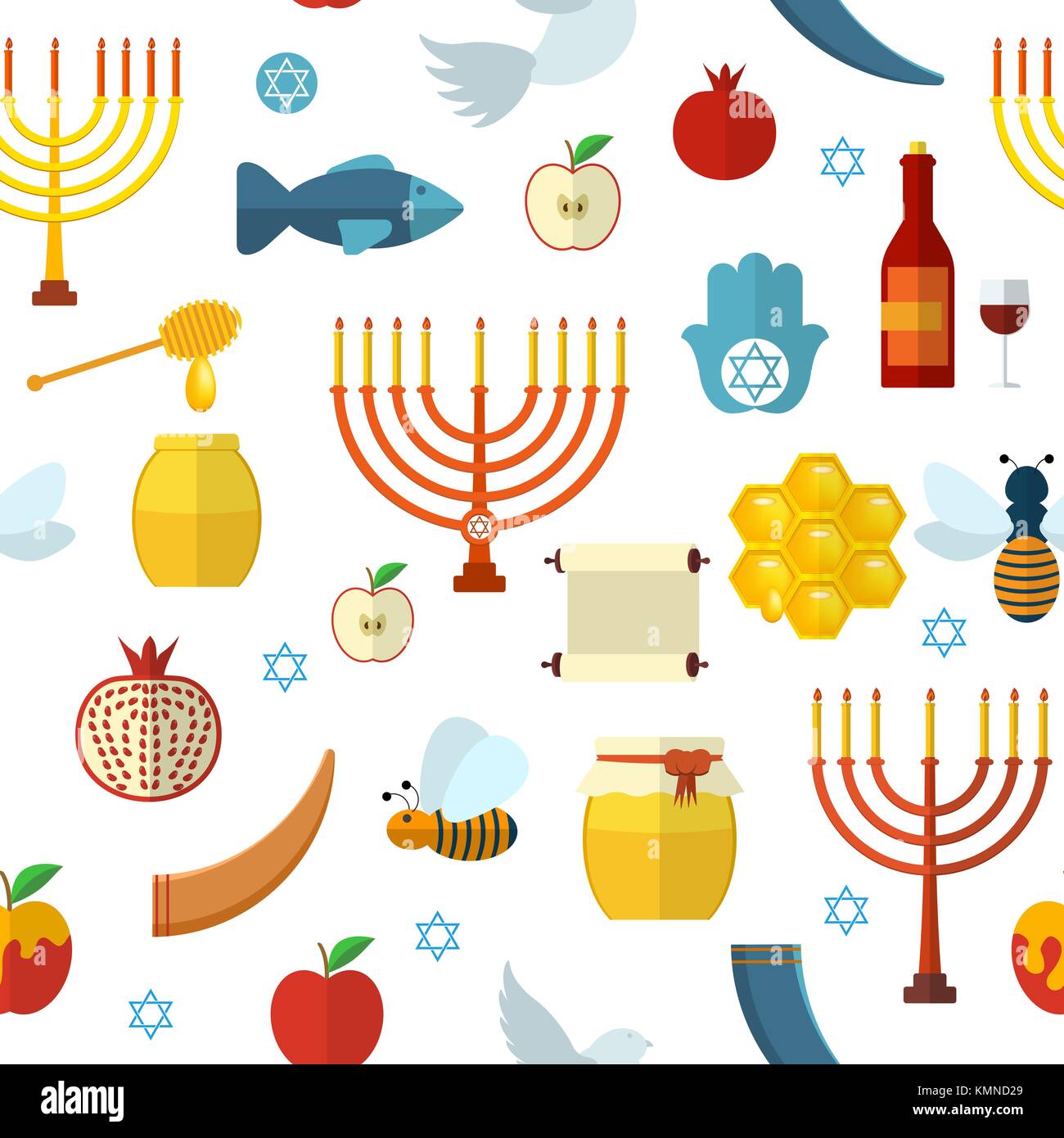 Rosh Hashanah, Shana Tova seamless pattern vector illustration Stock ...