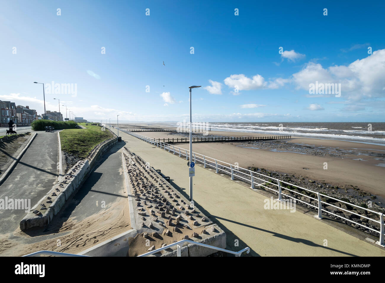 Splash Point beach at East of Rhyl on the North Wales coast Stock Photo ...