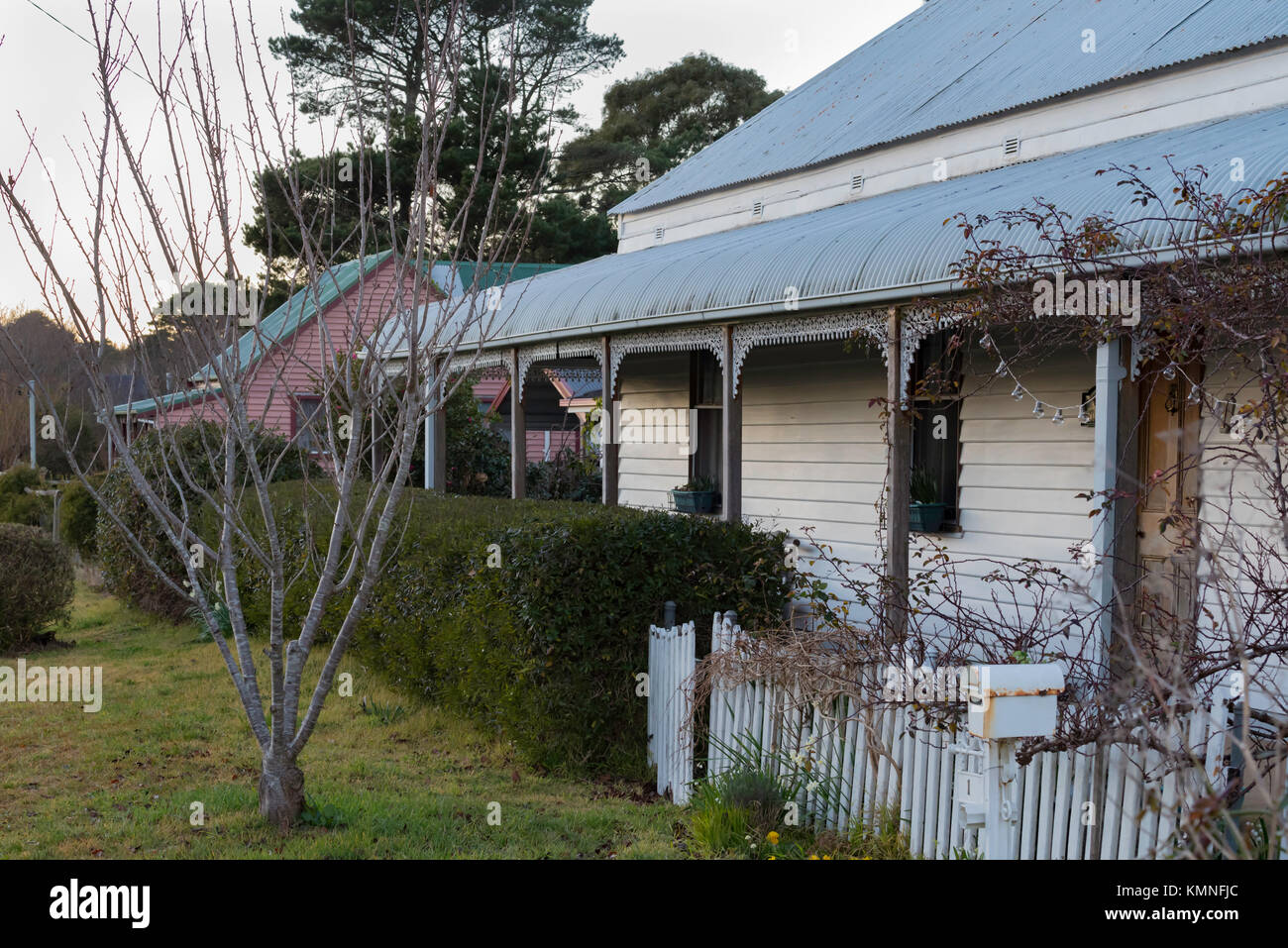 Colonial timber and steel roof workers cottages in the country town of ...
