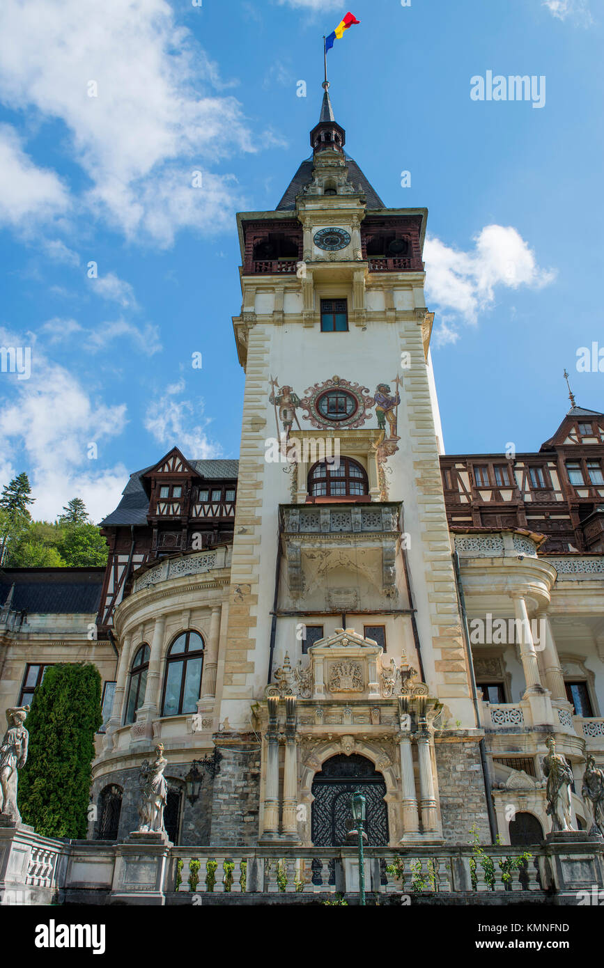 pelesh castle, entrance, clse up view Stock Photo - Alamy
