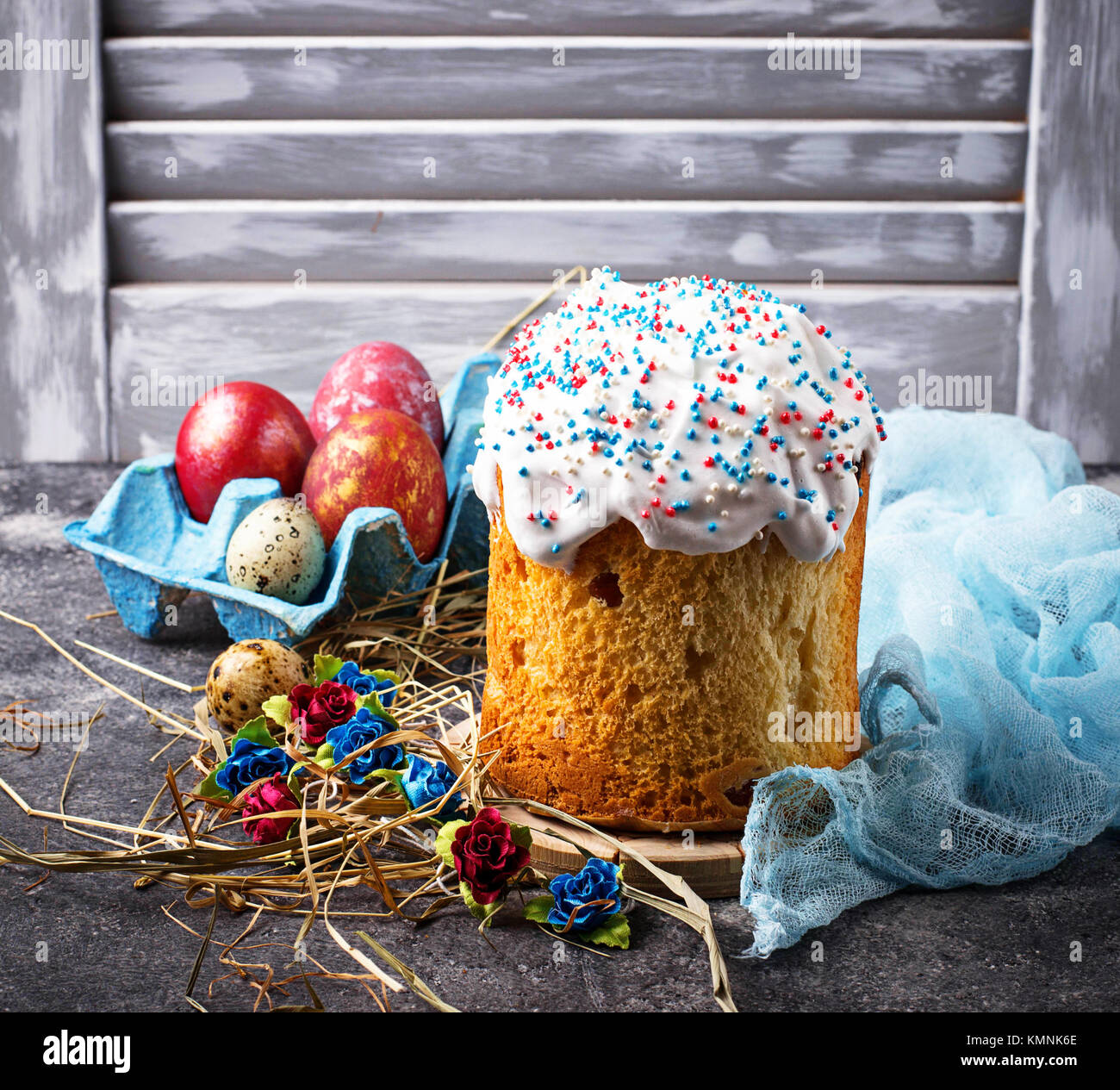 Traditional Easter cake with topping Stock Photo - Alamy