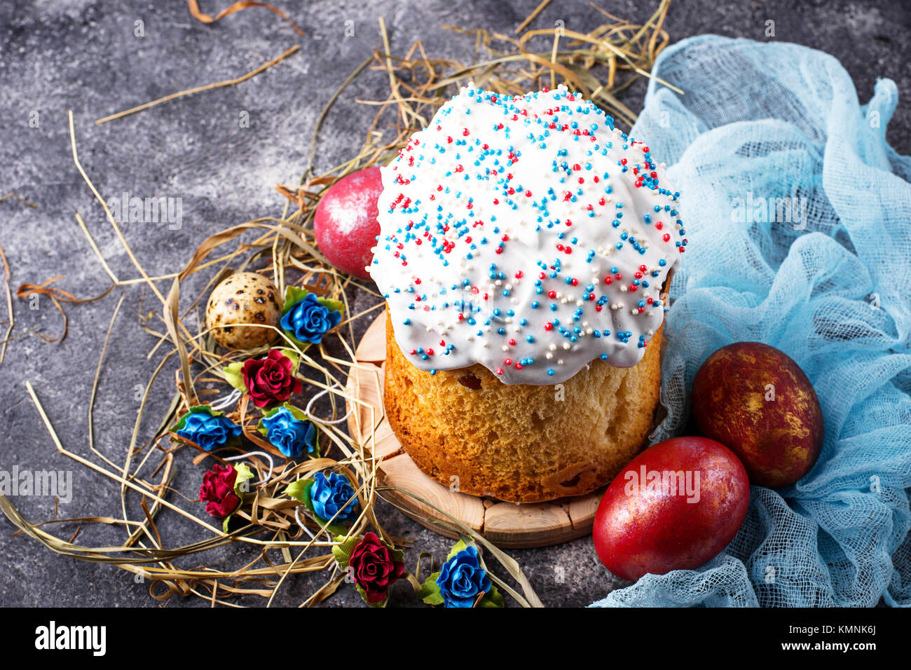 Traditional Easter cake with topping Stock Photo - Alamy