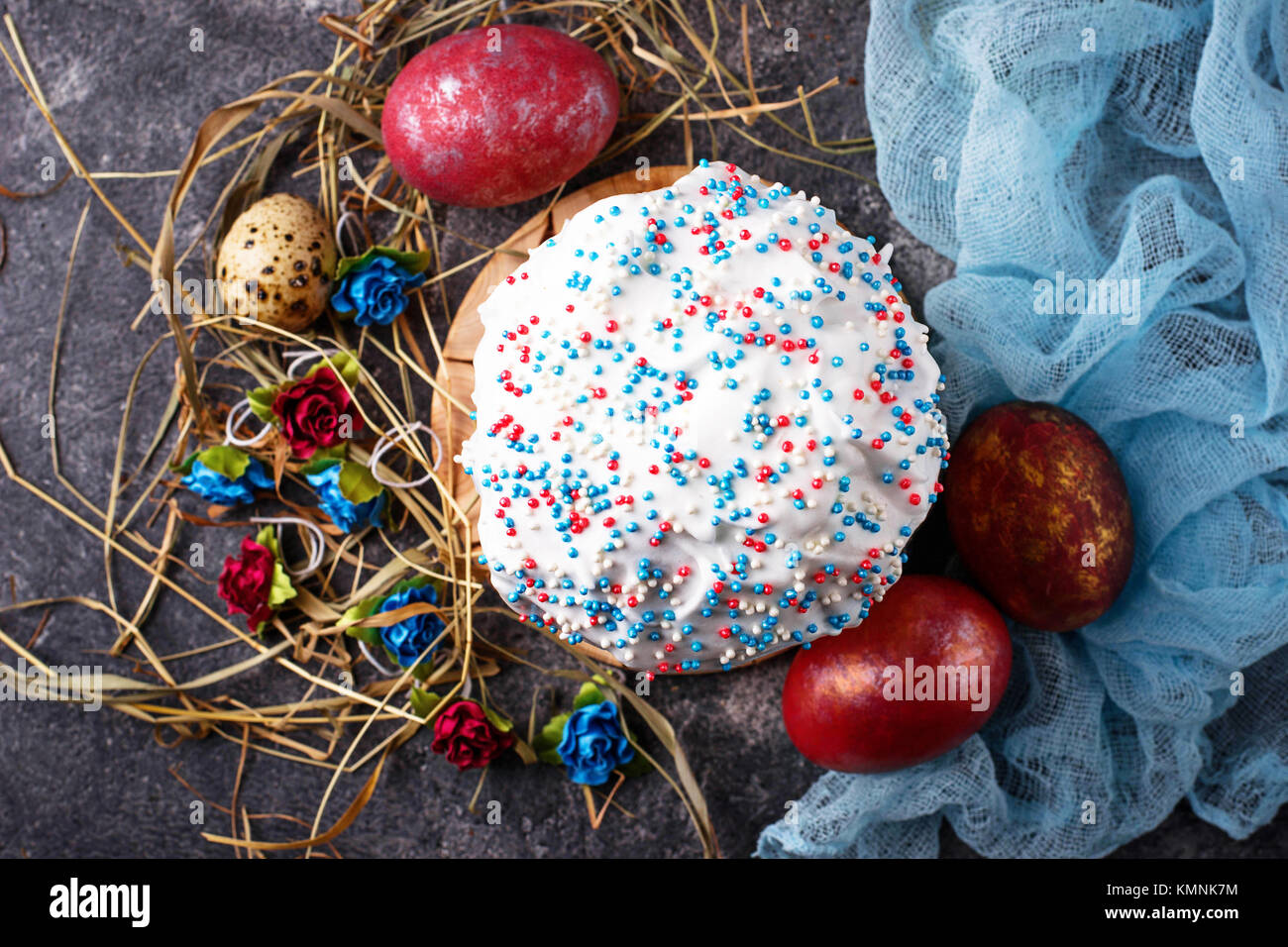 Traditional Easter cake with topping Stock Photo - Alamy