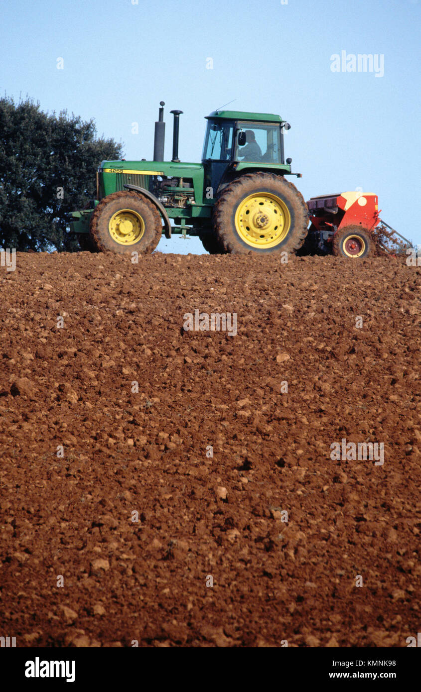 Tractor with sower hi-res stock photography and images - Alamy