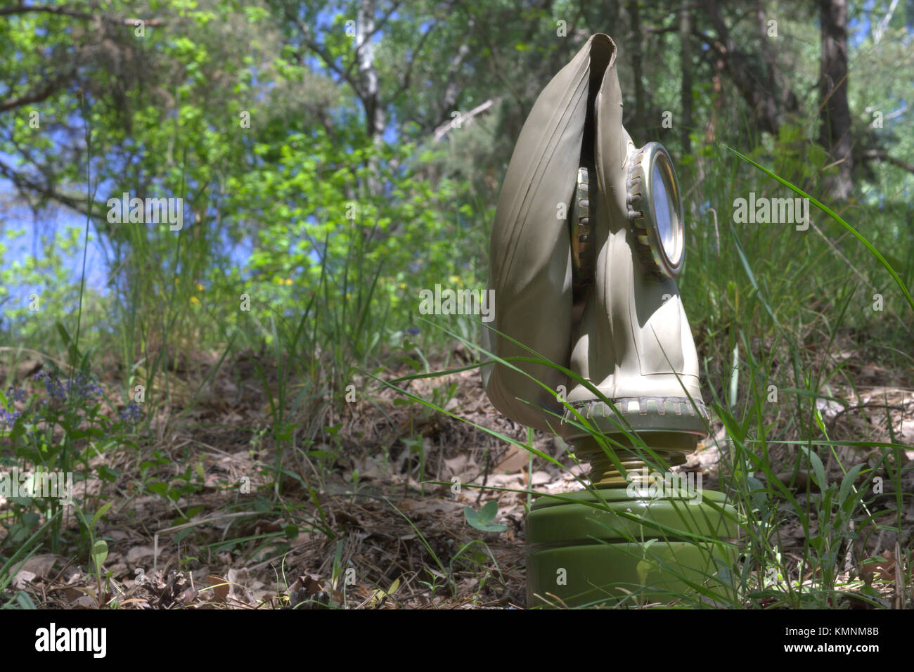 gas mask at the forest Stock Photo - Alamy