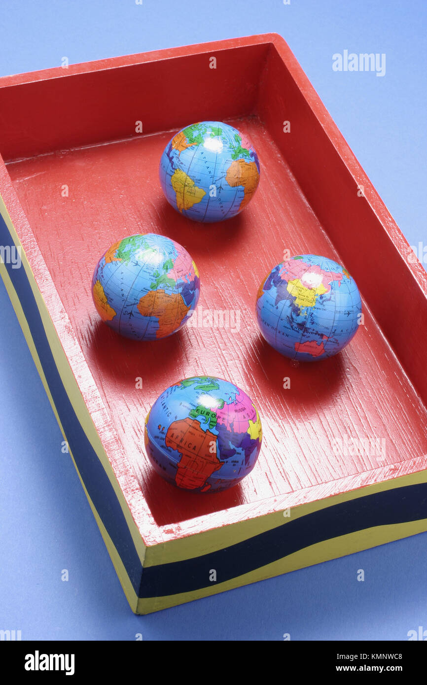 Globes in box Stock Photo - Alamy