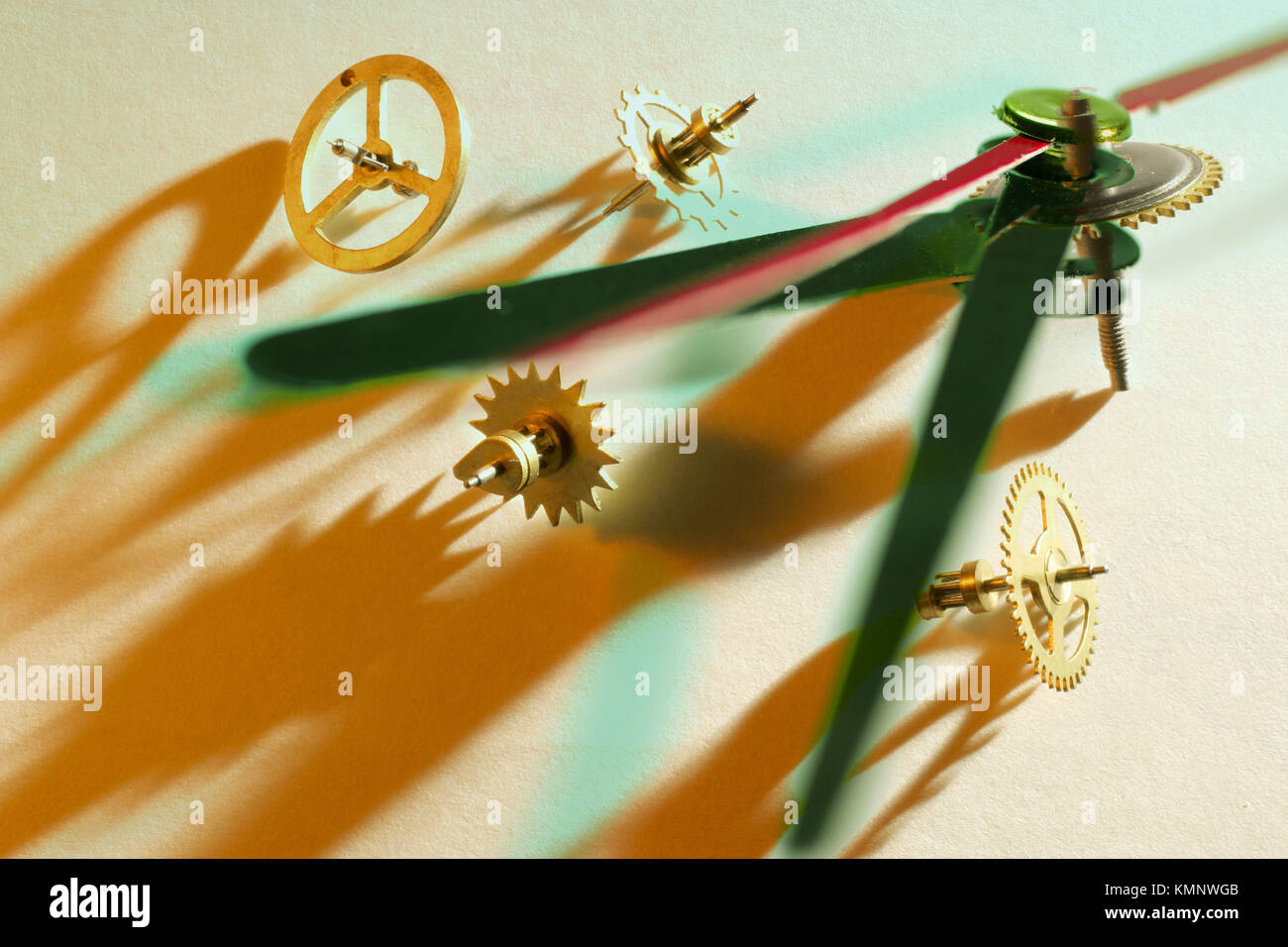 Gear wheels and clock Stock Photo - Alamy