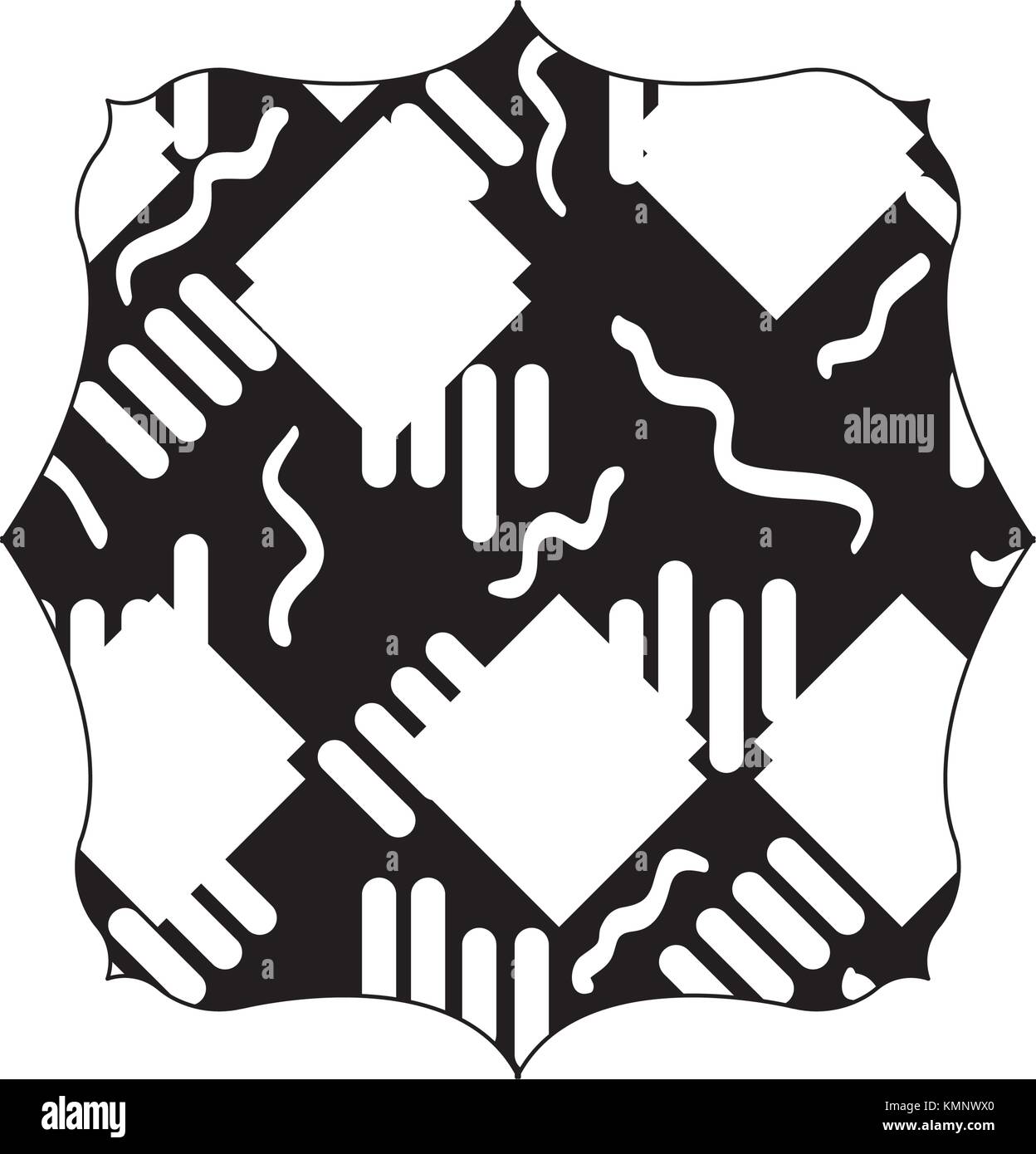 contour square with memphis abstract style background Stock Vector ...