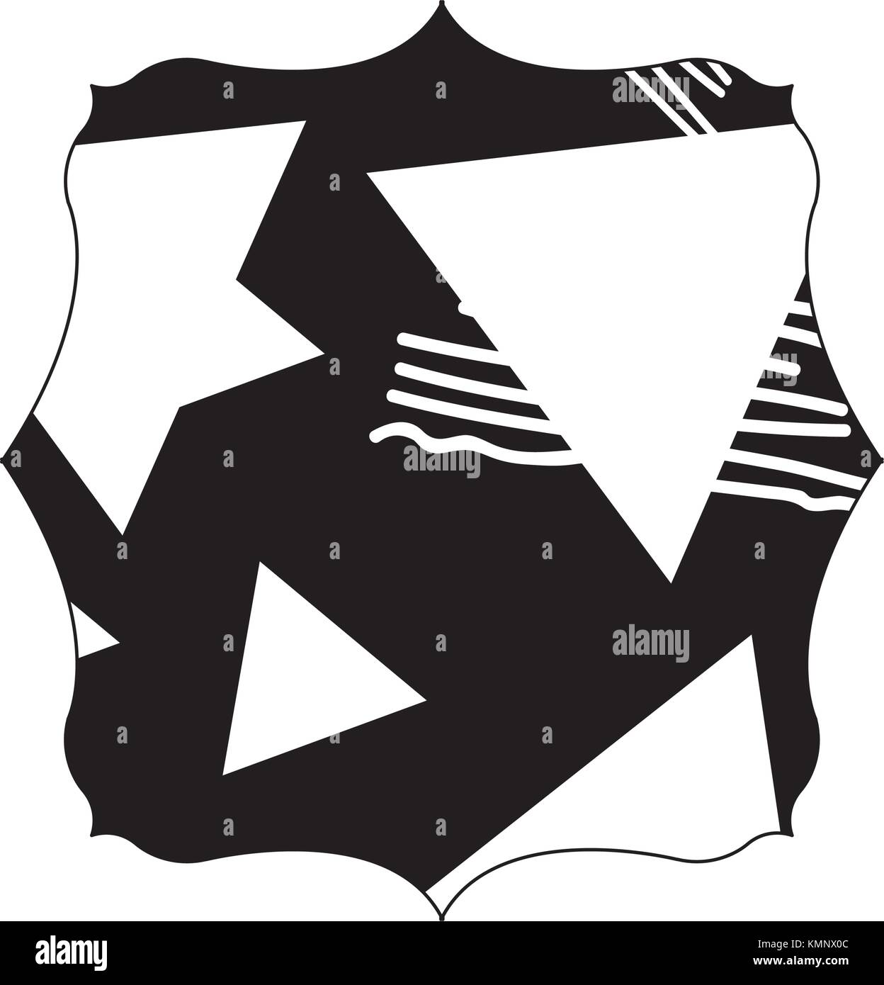 contour square with geometric figure stye background Stock Vector Image ...