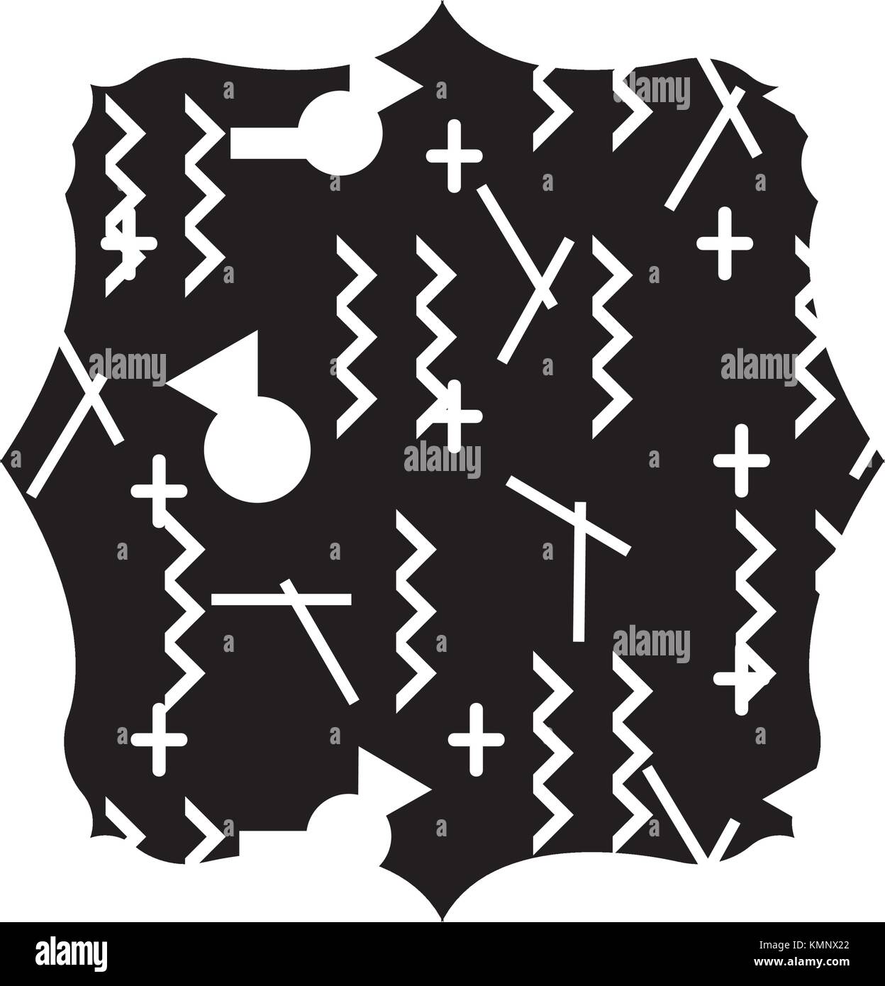 contour square with geometric abstract design background Stock Vector ...