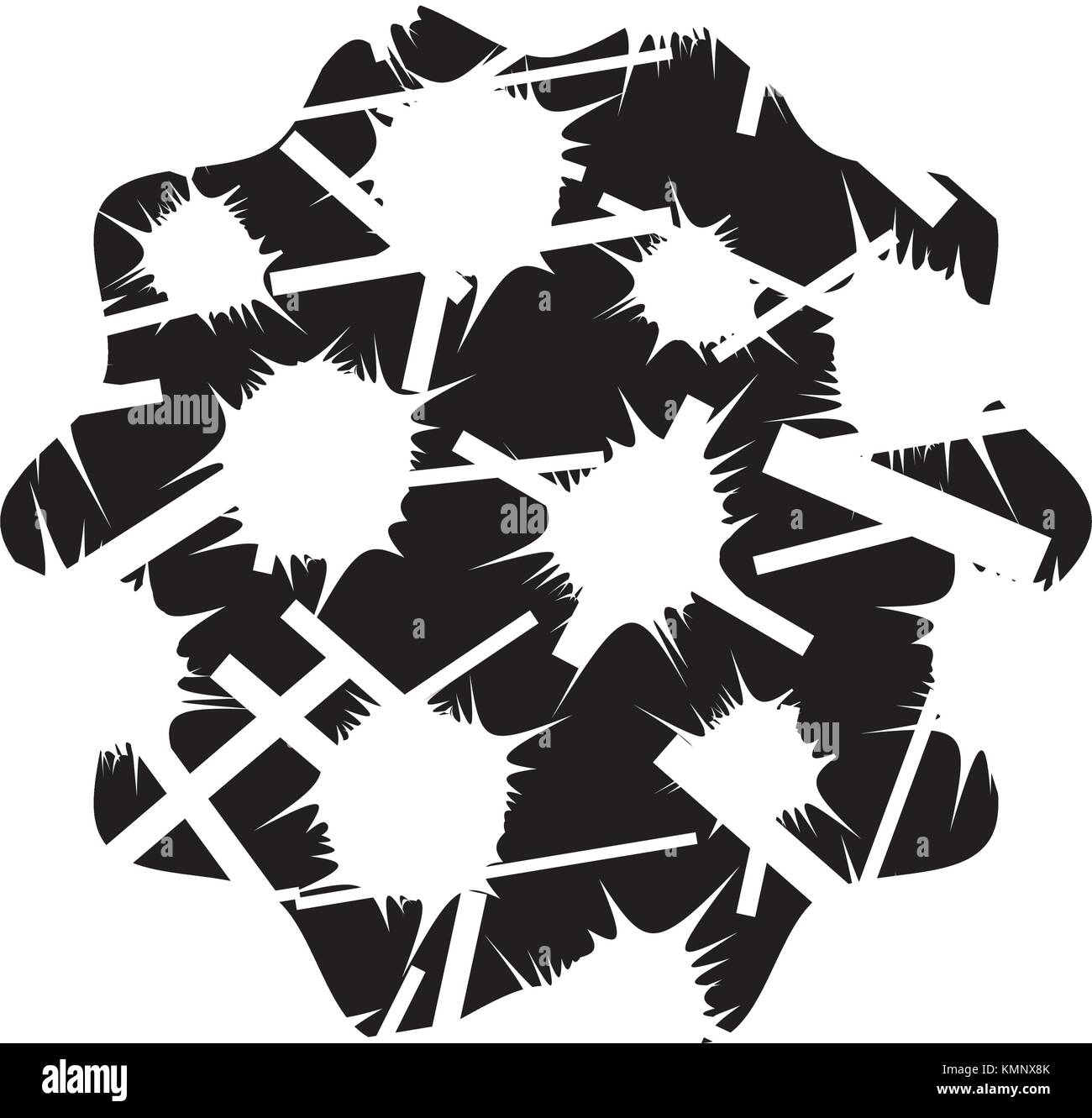 contour star with abstract memphis design background Stock Vector Image ...