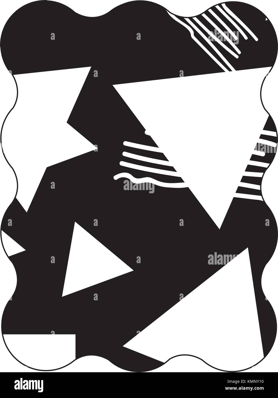 contour rectangle with geometric figure stye background Stock Vector ...