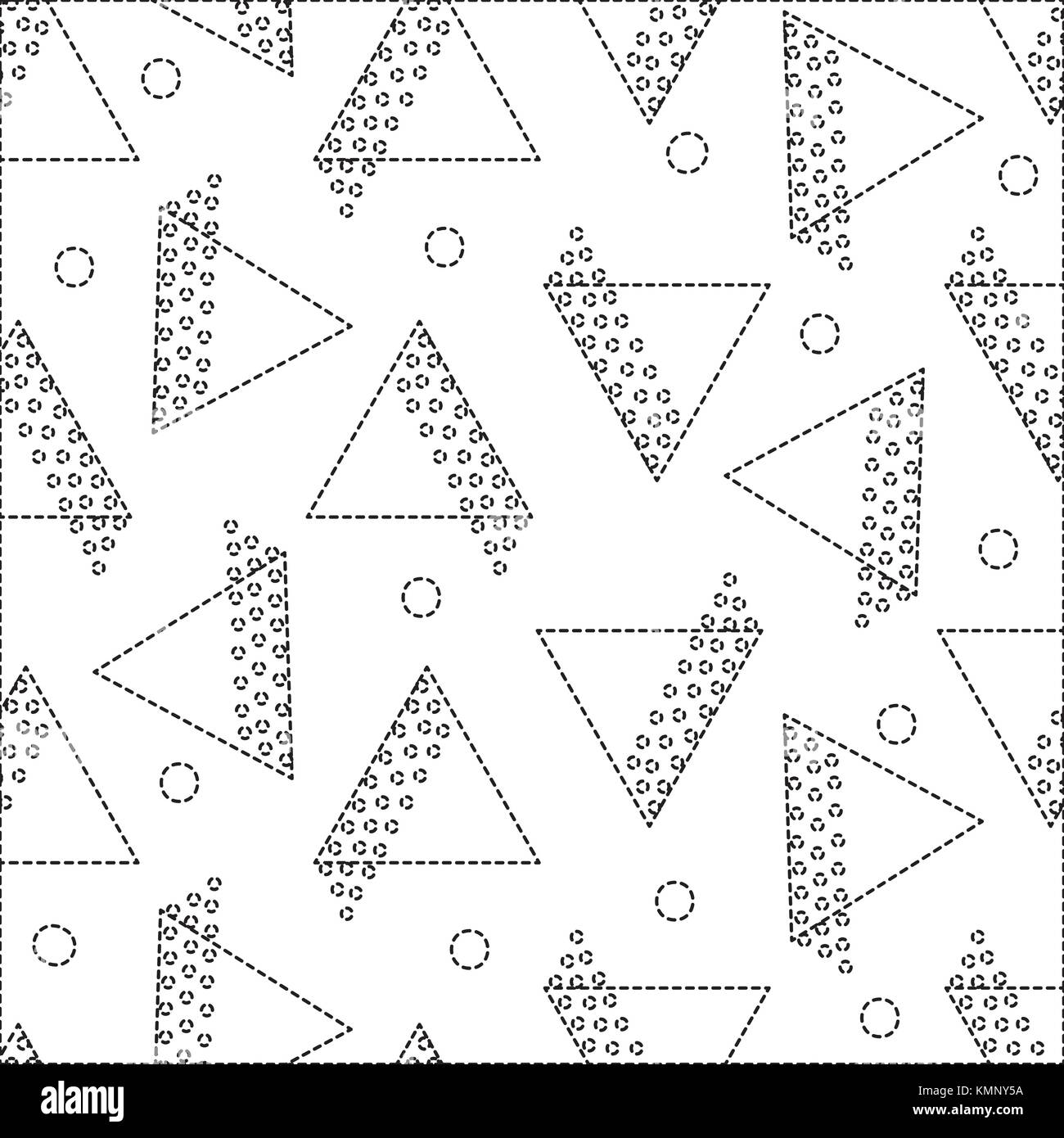 dotted shape triangle figures memphis style background Stock Vector ...
