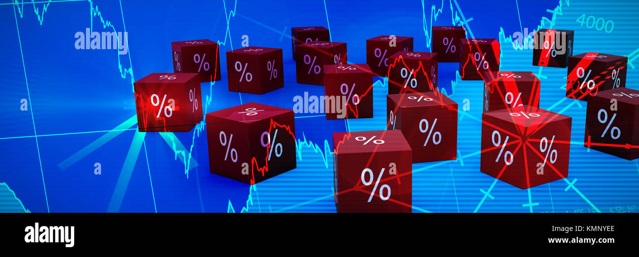 Vector icon of percentage symbol against stocks and shares Stock Photo ...