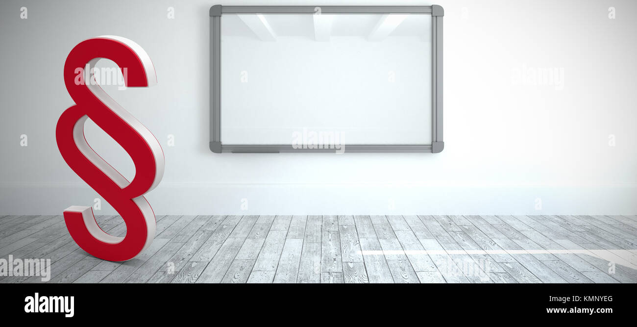 Vector icon of section symbol against screen in modern white room Stock ...