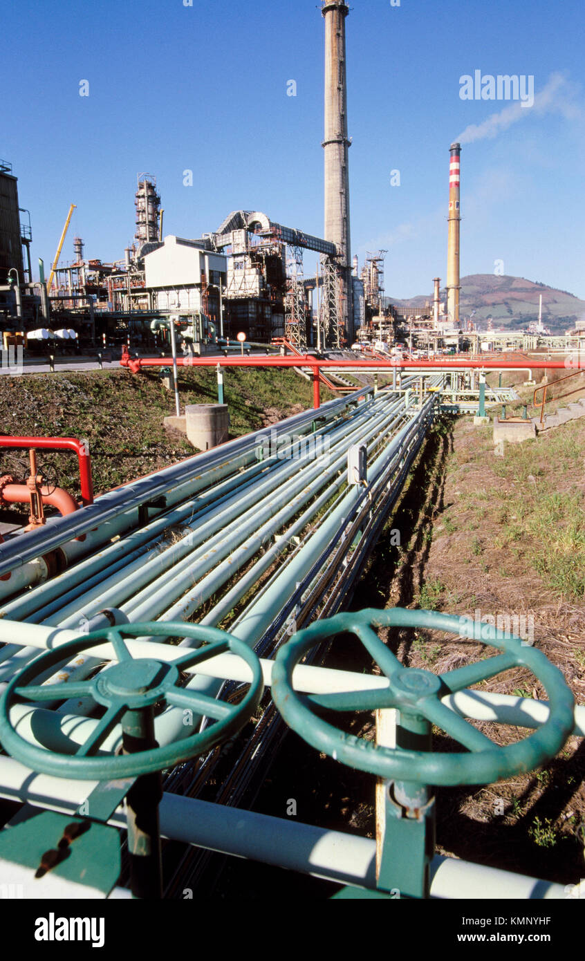 Muskiz oil refinery. Biscay. Spain Stock Photo - Alamy