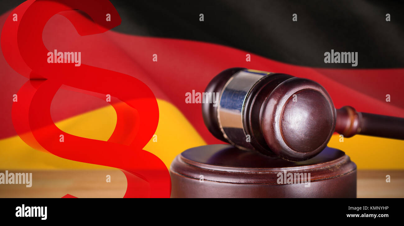 Vector icon of section symbol against digitally generated german ...