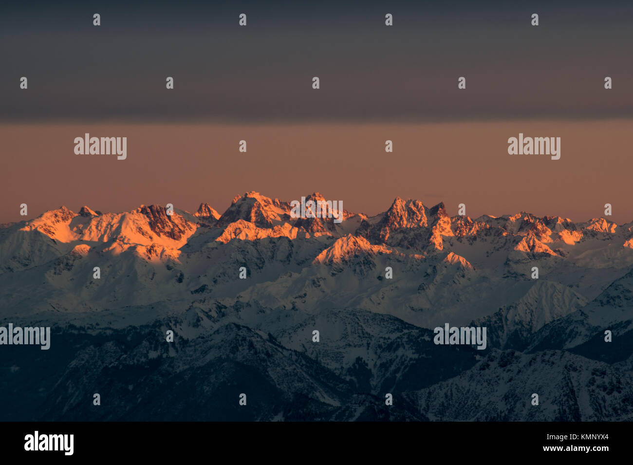 breathtaking sunset in the Alps of appenzell switzerland Stock Photo ...