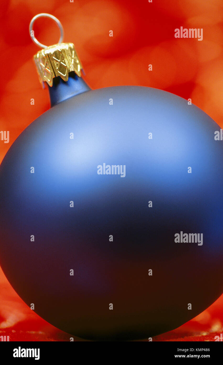 Blue spherical Christmas tree ornament Stock Photo - Alamy
