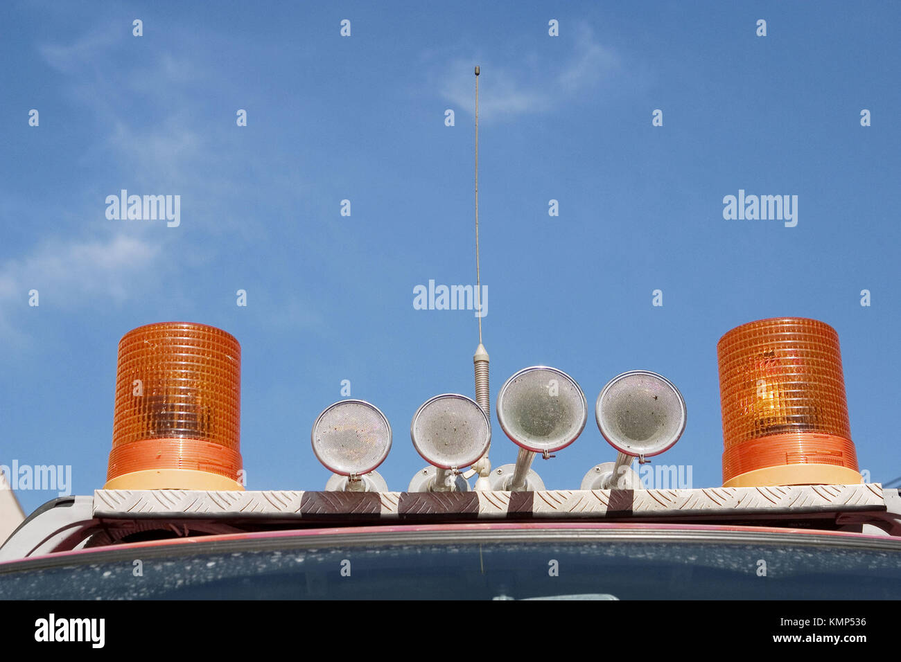 Lights aerial and sirens on emergency service vehicle Stock Photo - Alamy