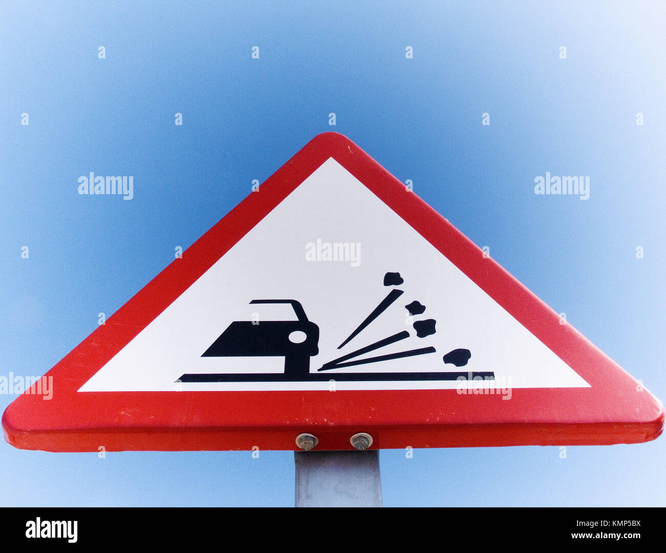 Loose gravel warning sign hi-res stock photography and images - Alamy