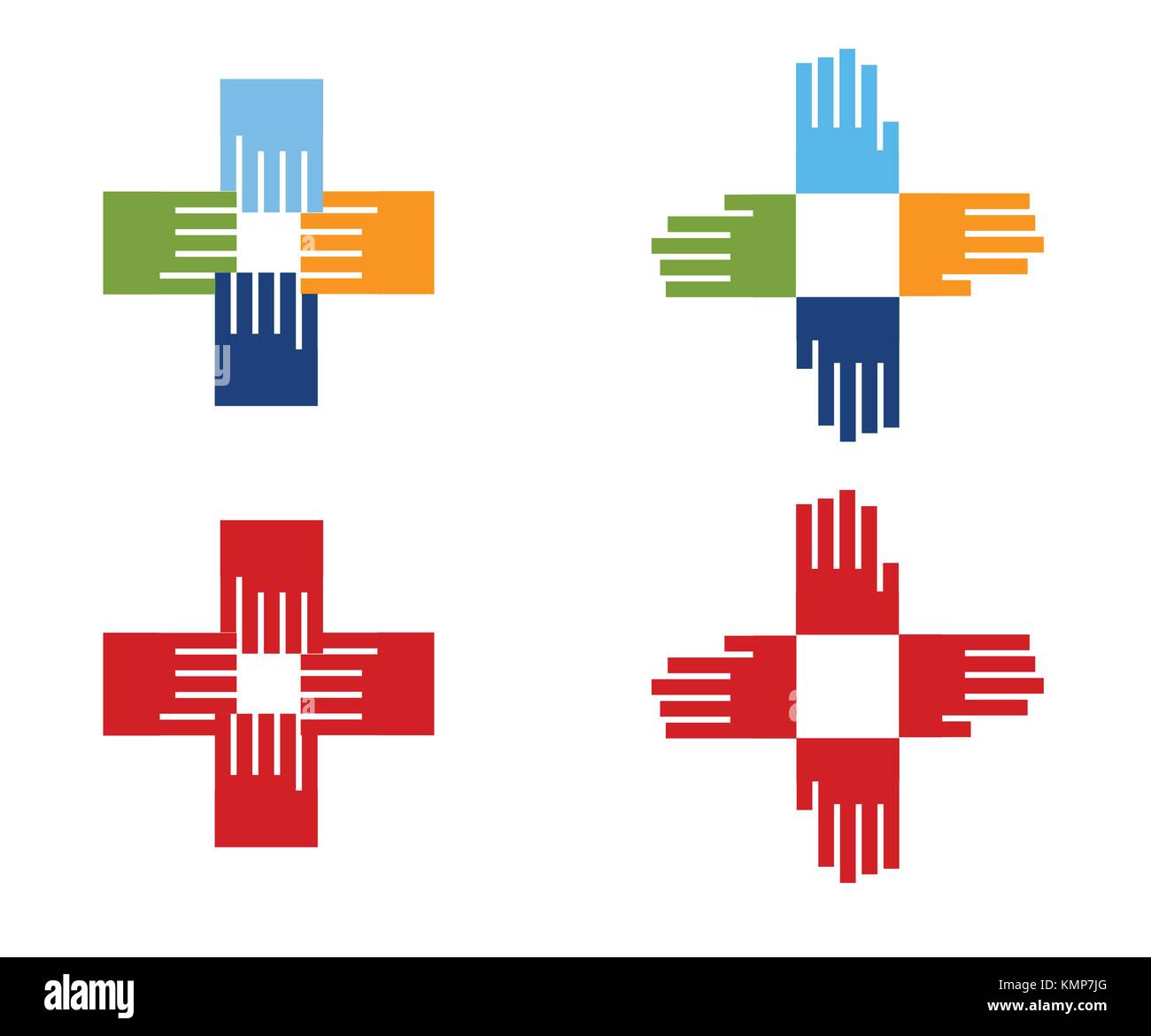 medial cross health symbol made of hands and people support Stock ...