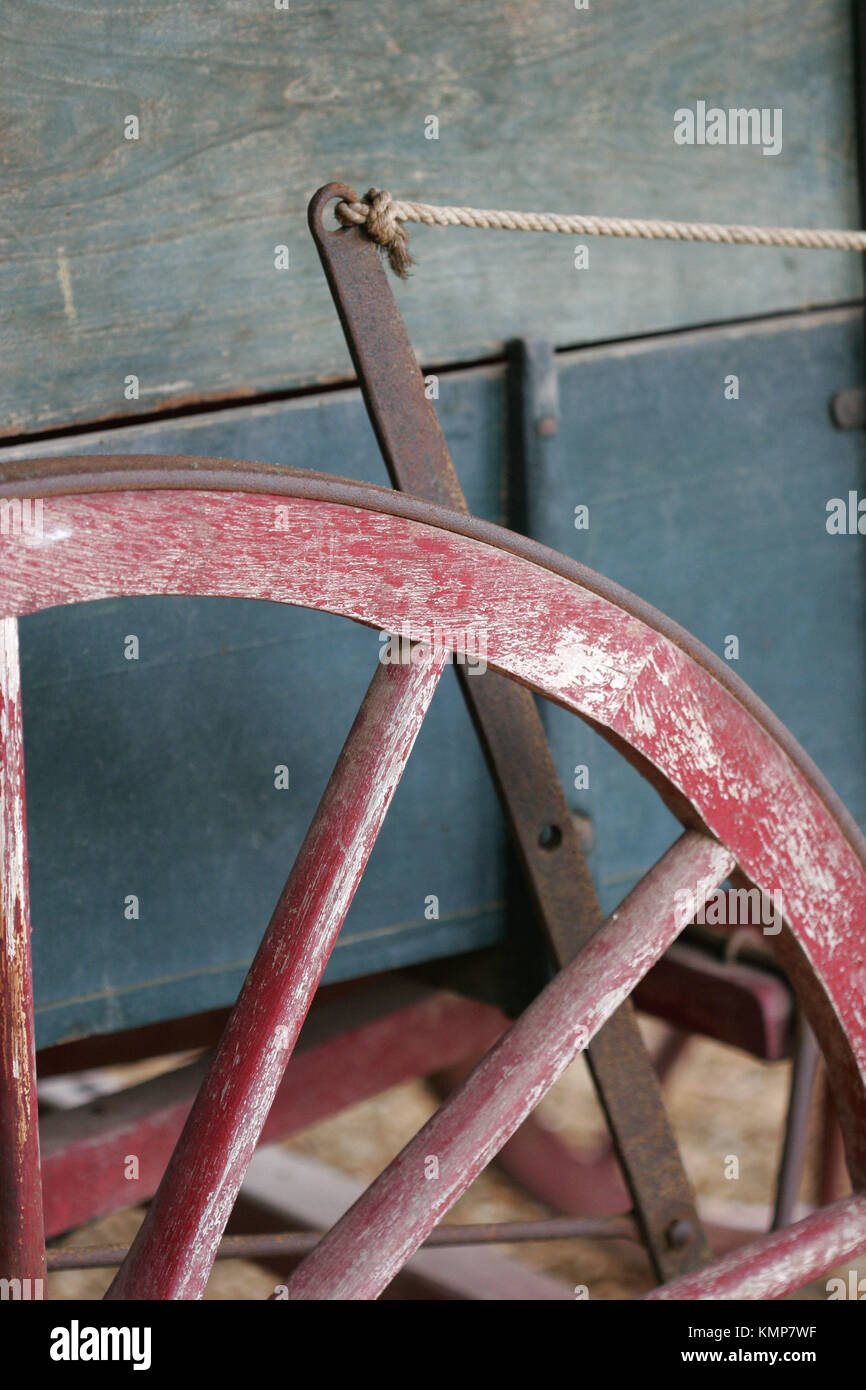 Antique stagecoach wheel and brake Stock Photo - Alamy