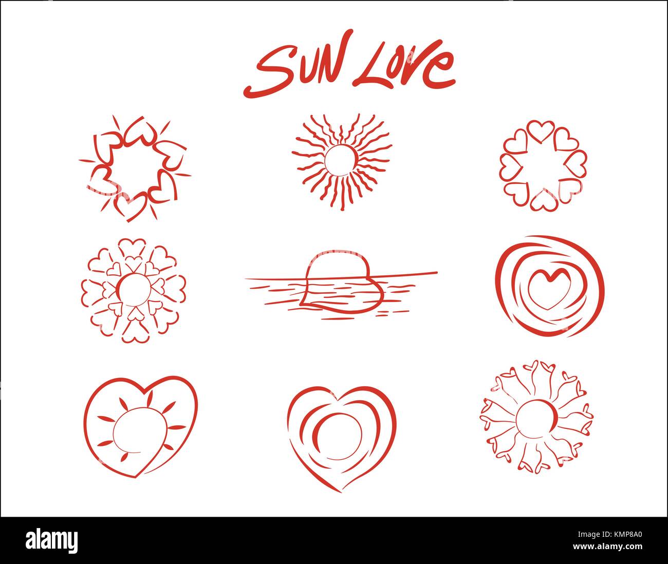 sun love hearts symbols Stock Vector Image & Art - Alamy