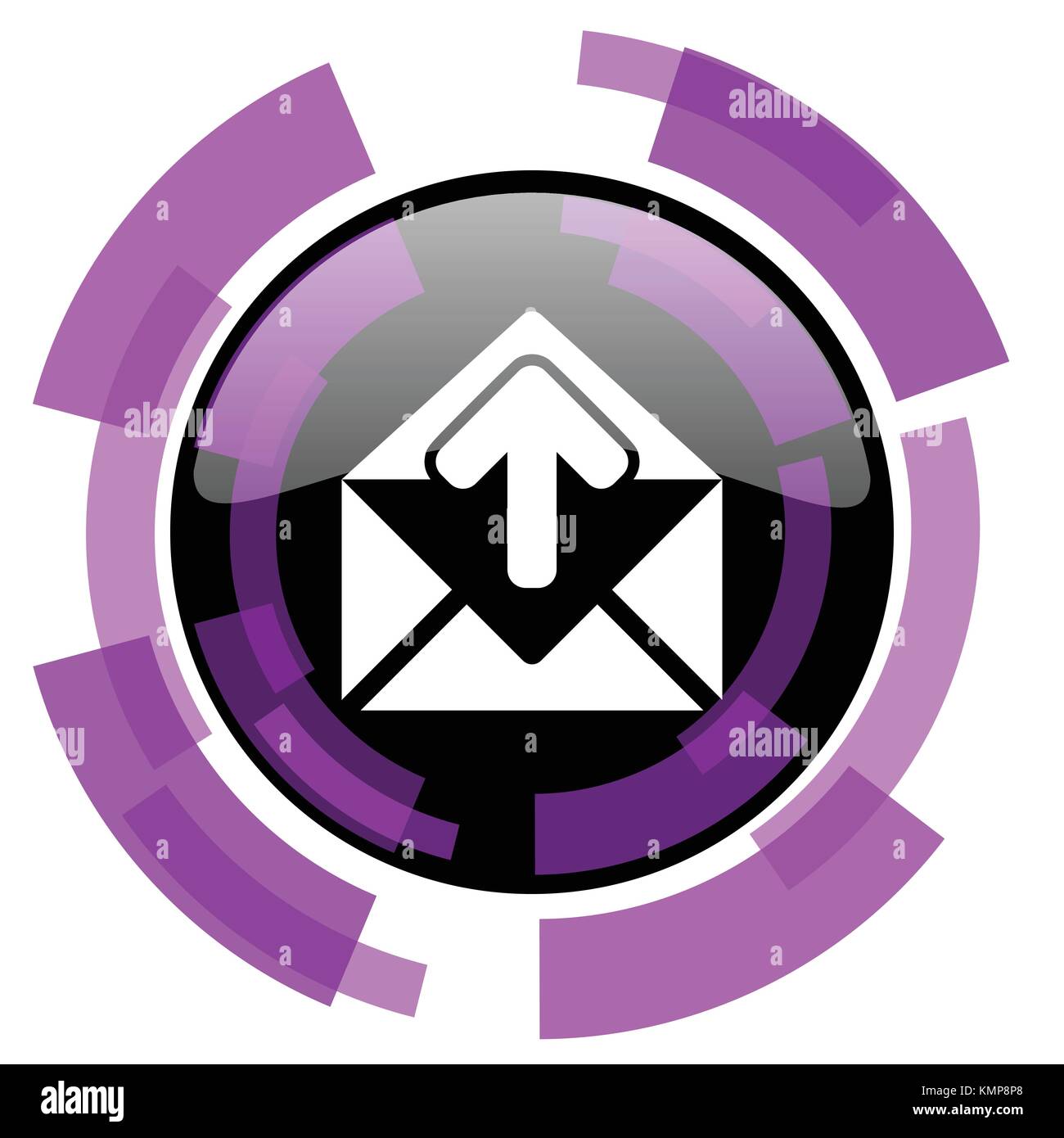 Email pink violet modern design vector web and smartphone icon. Round ...