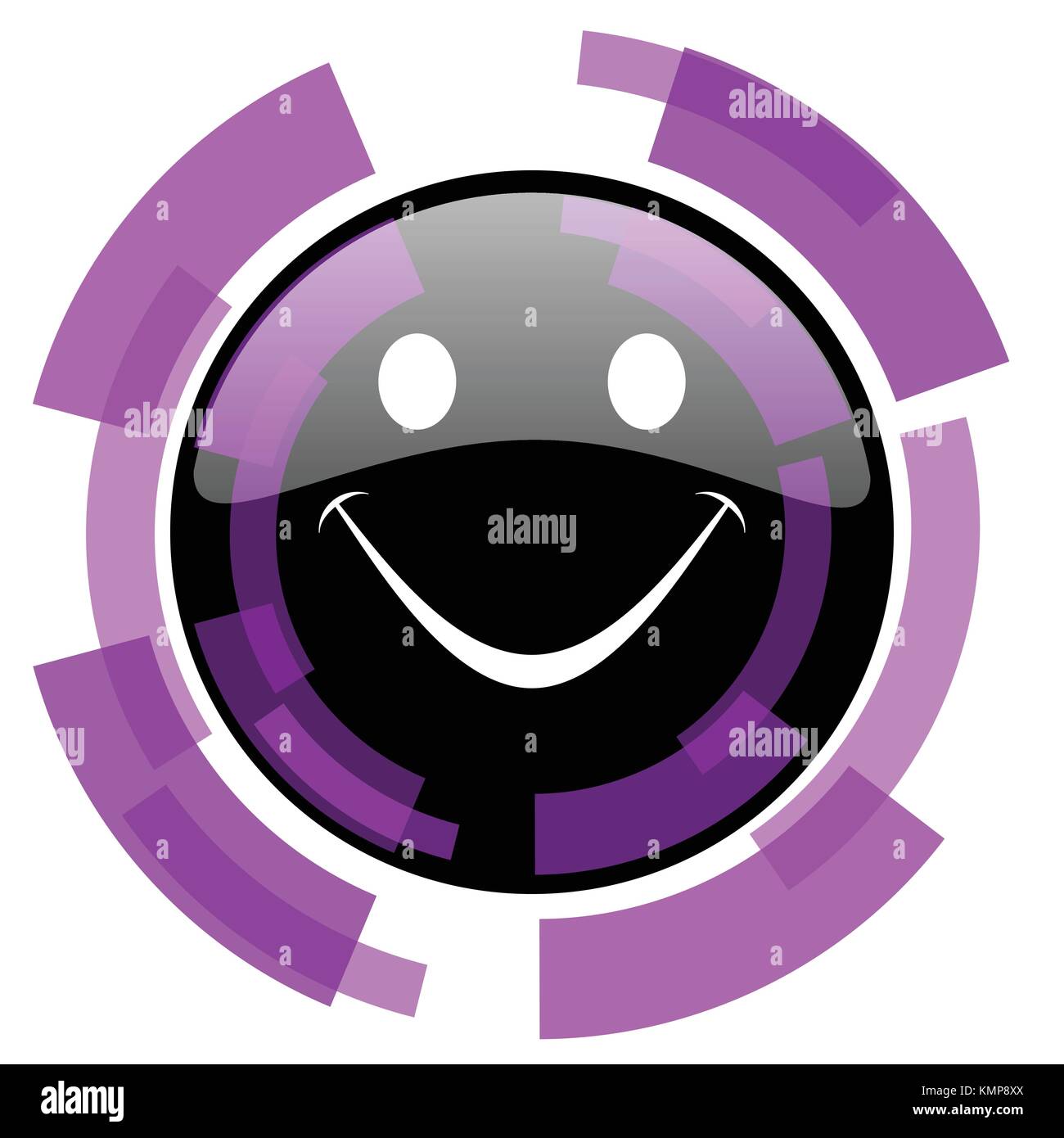 Smile pink violet modern design vector web and smartphone icon. Round ...