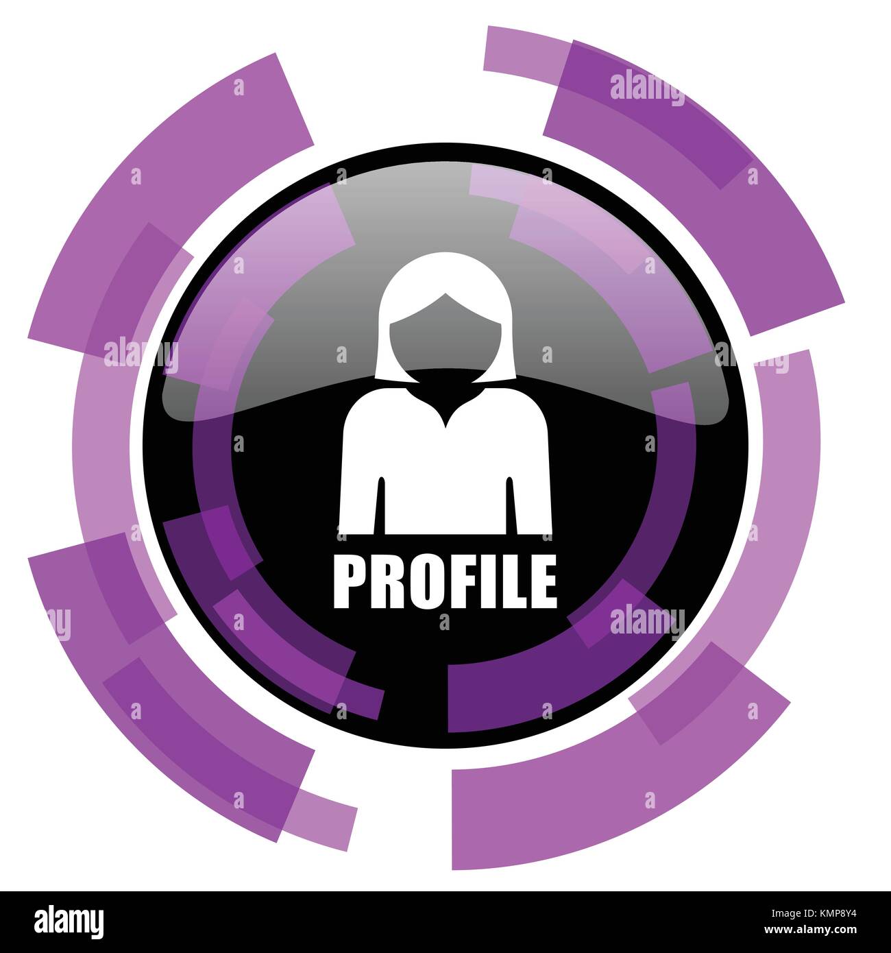 Profile pink violet modern design vector web and smartphone icon. Round ...