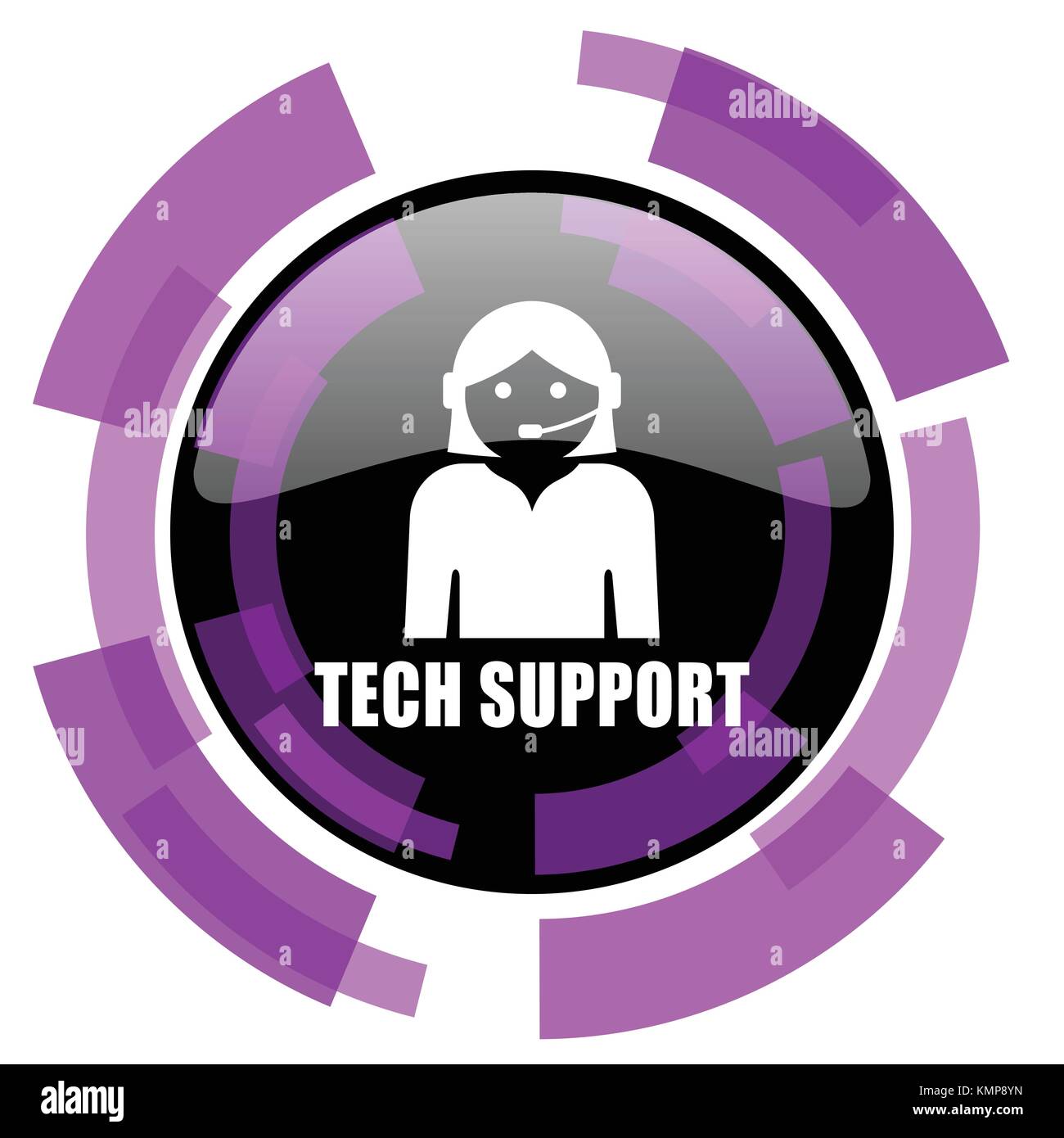 Support pink violet modern design vector web and smartphone icon. Round ...