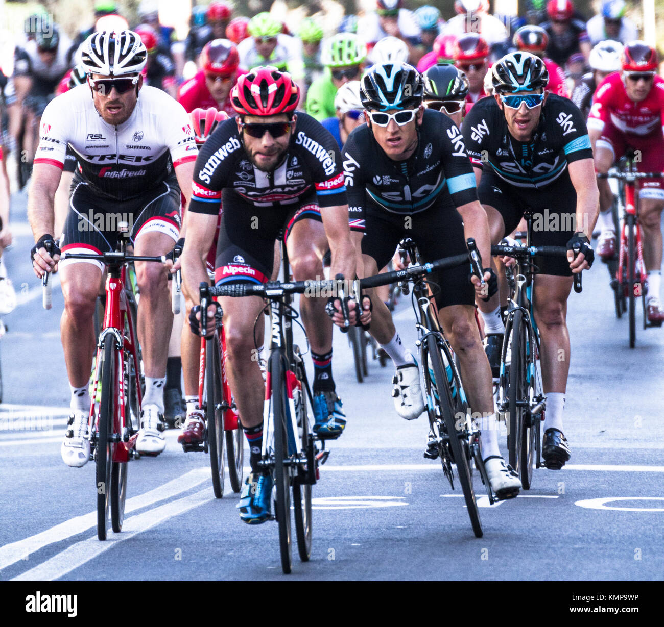 Imperia, IM, Liguria, Italy - March 20, 2016: An important cycling race ...