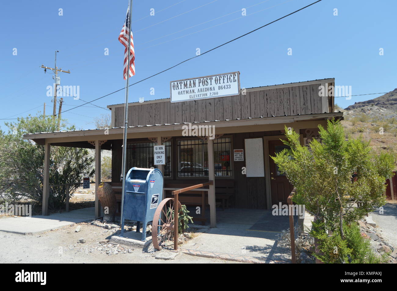 Post Office in Oatman on Route 66 . June 21, 2017. Oatman, Arizona, USA ...