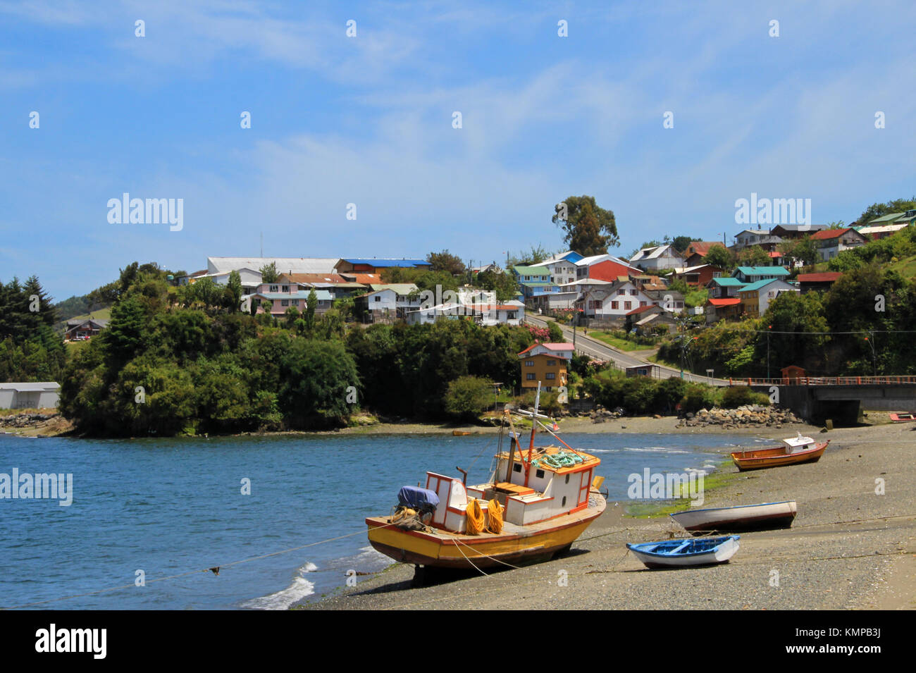 Old wooden boat, Chiloe Island, Chile Stock Photo - Alamy