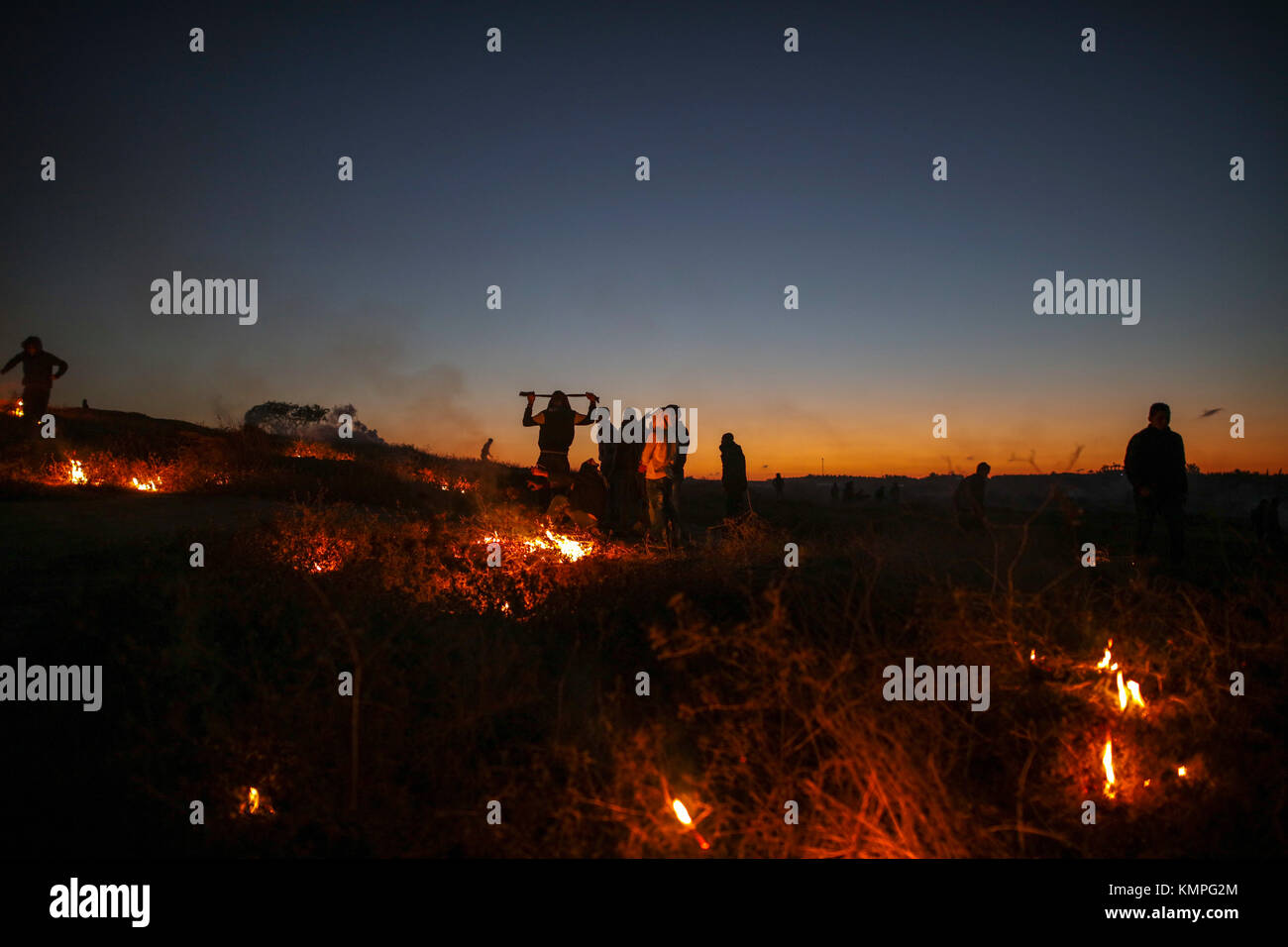 Bureij, Gaza Strip. 08th Dec, 2017. Palestinian protesters clash with ...