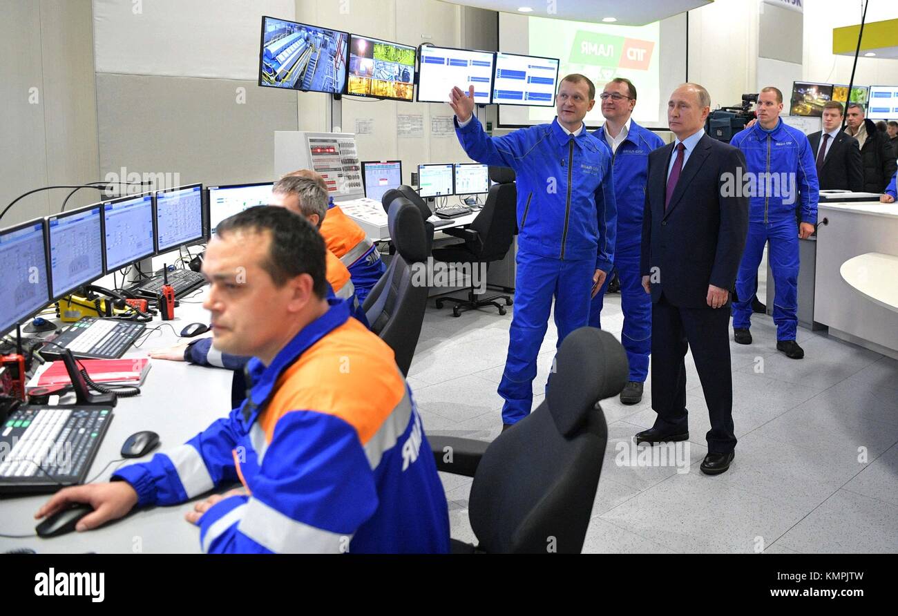 Sabetta, Russia. 08th Dec, 2017. Russian President Vladimir Putin ...