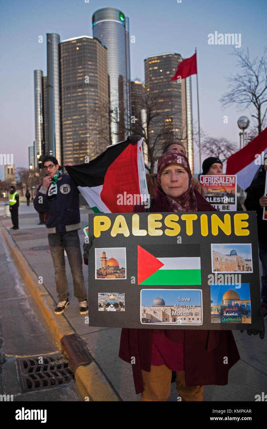 Detroit, Michigan, USA. 8 December 2017. Arab-Americans rally against ...