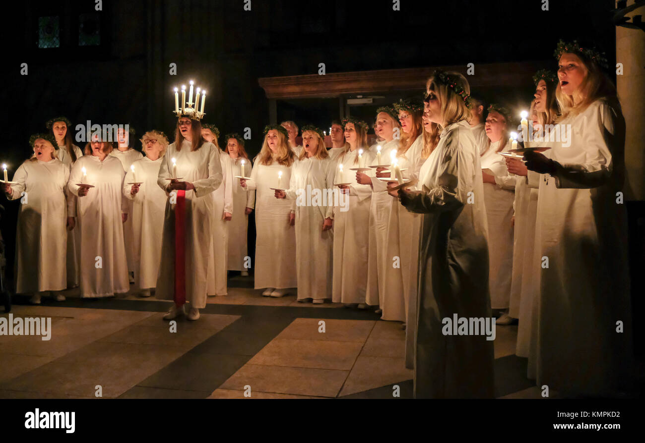 York, UK. 8th December, 2017. Linnea Hennersten from Uppsala, Sweden ...