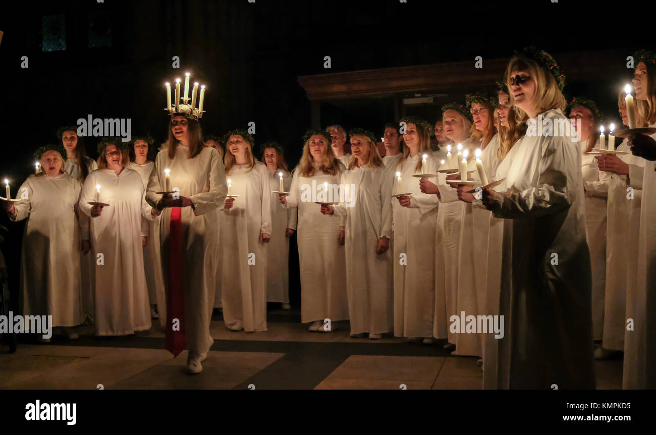 York, UK. 8th December, 2017. Linnea Hennersten from Uppsala, Sweden ...